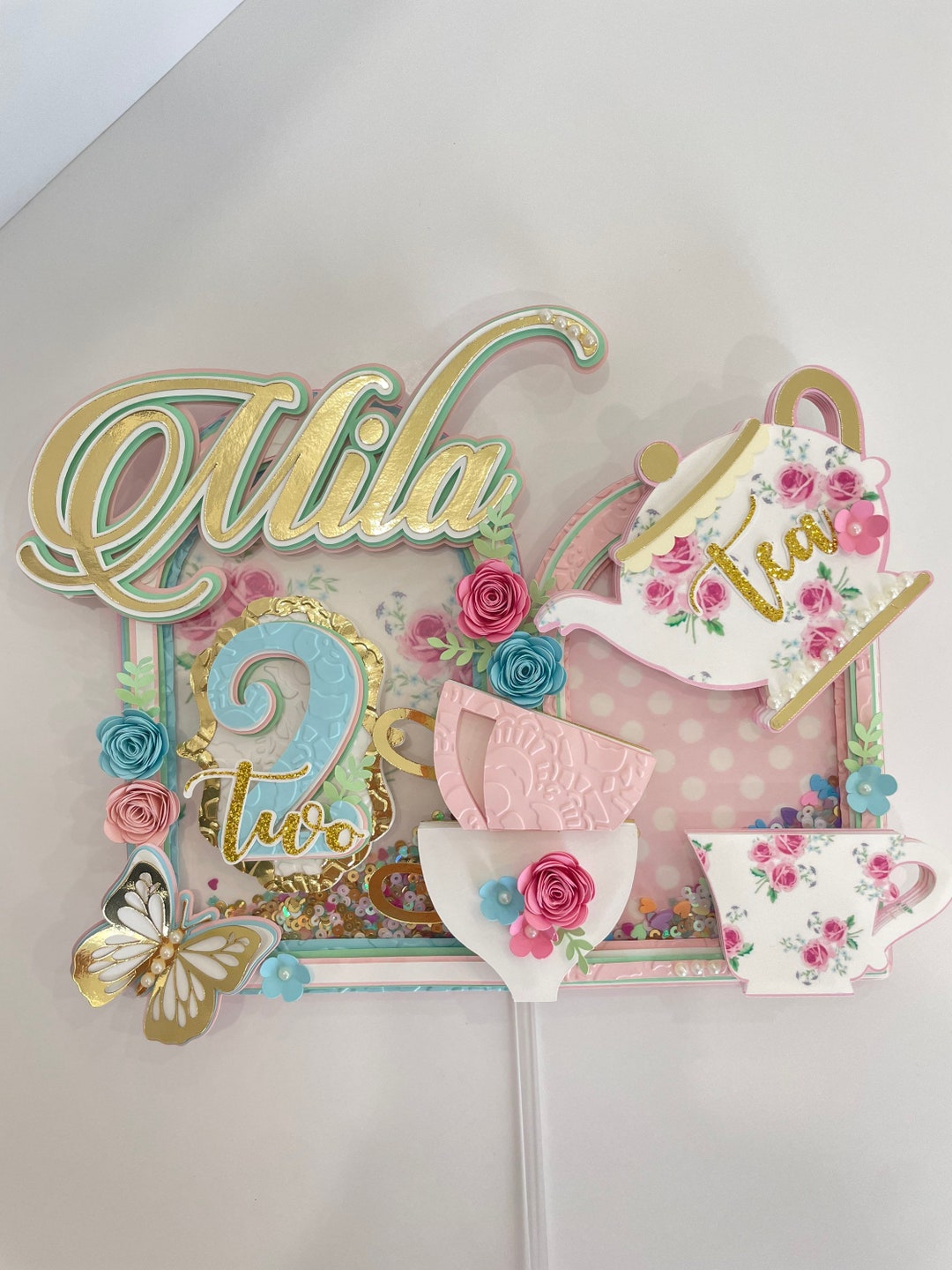 Tea Party Cake Topper/ Tea Party Birthday - Etsy