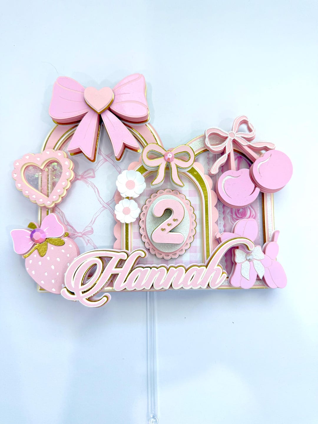 Personalized Coquette Cake Topper: Pink Bow Birthday Party Decor - Etsy