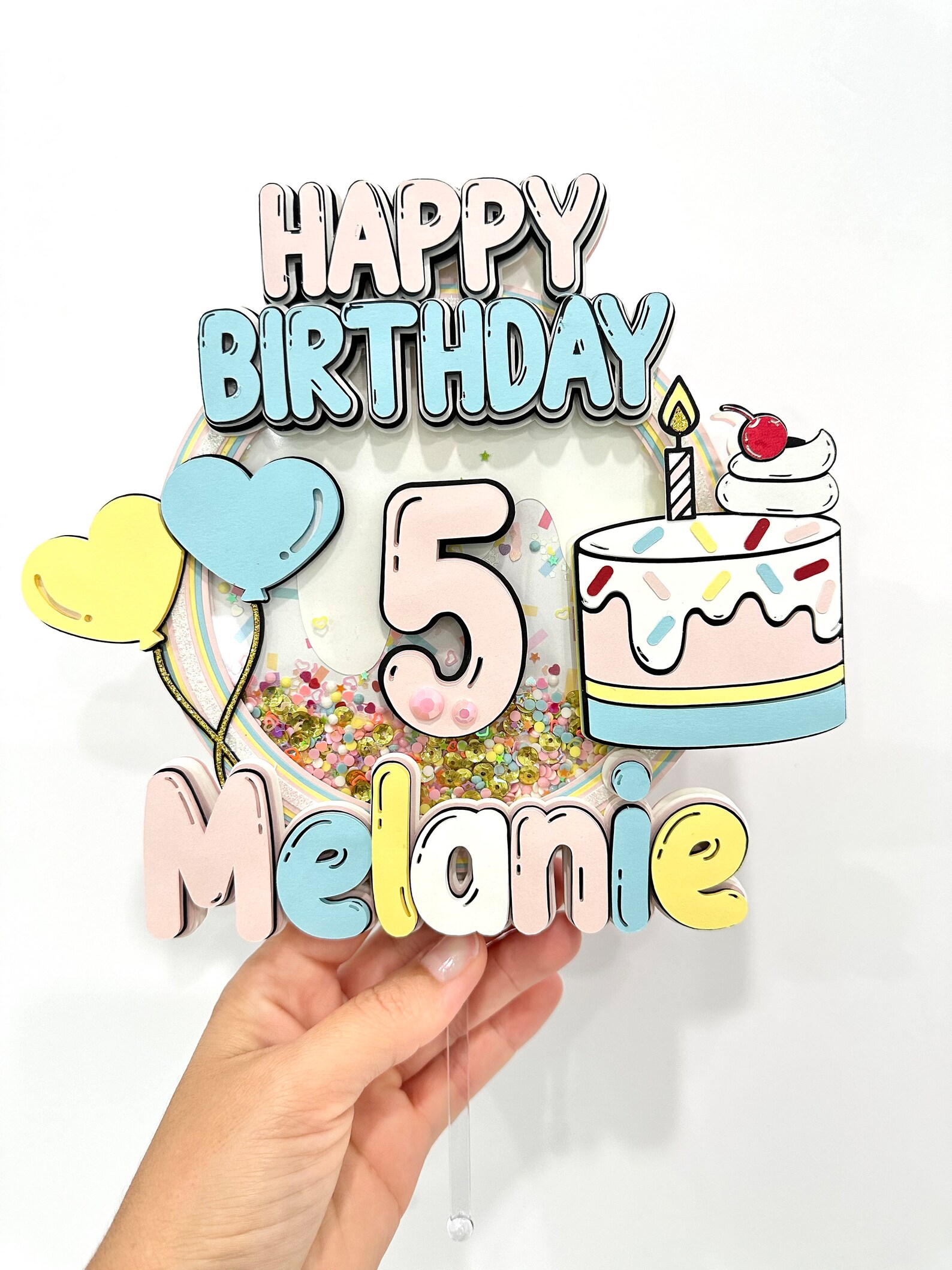 Cartoon Cake Topper,birthday Cake Topper, Shaker Cake Topper - Etsy