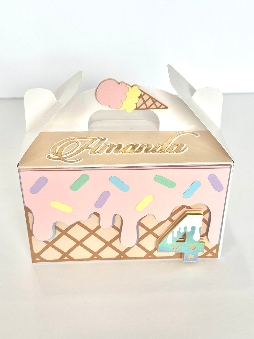 Ice Cream Gable Box, Ice Cream Party Decorations, Ice Cream Birthday ...
