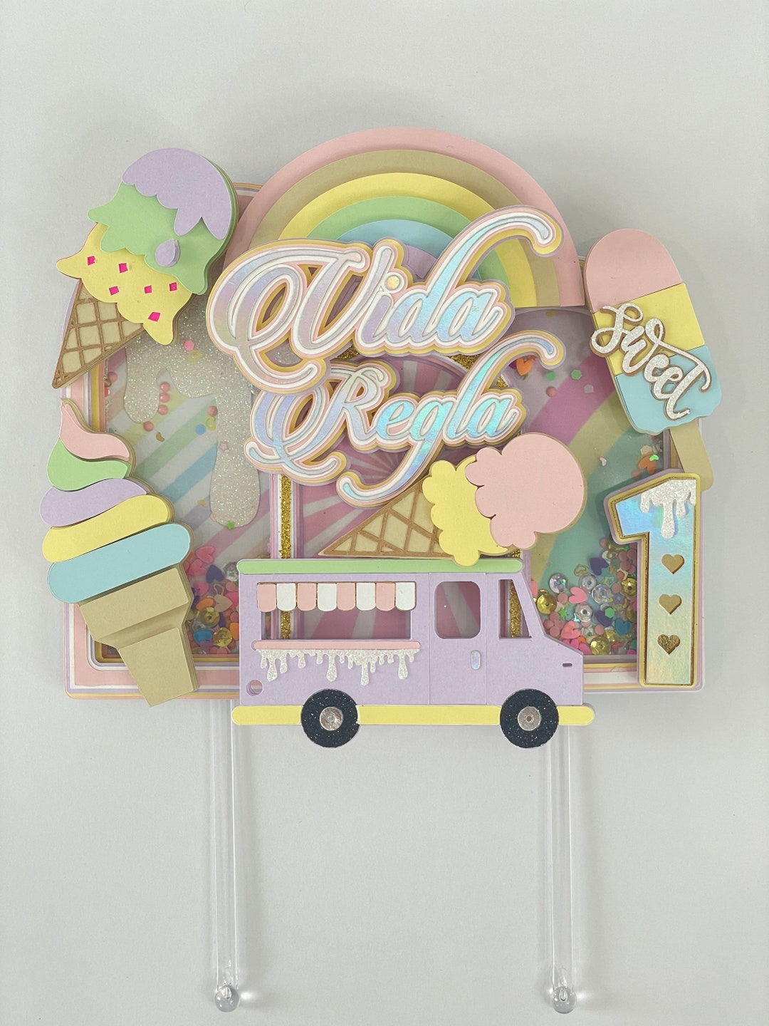 Ice Cream Cake Topper/ Ice Cream Party / Ice Cream Decoration/ Ice ...