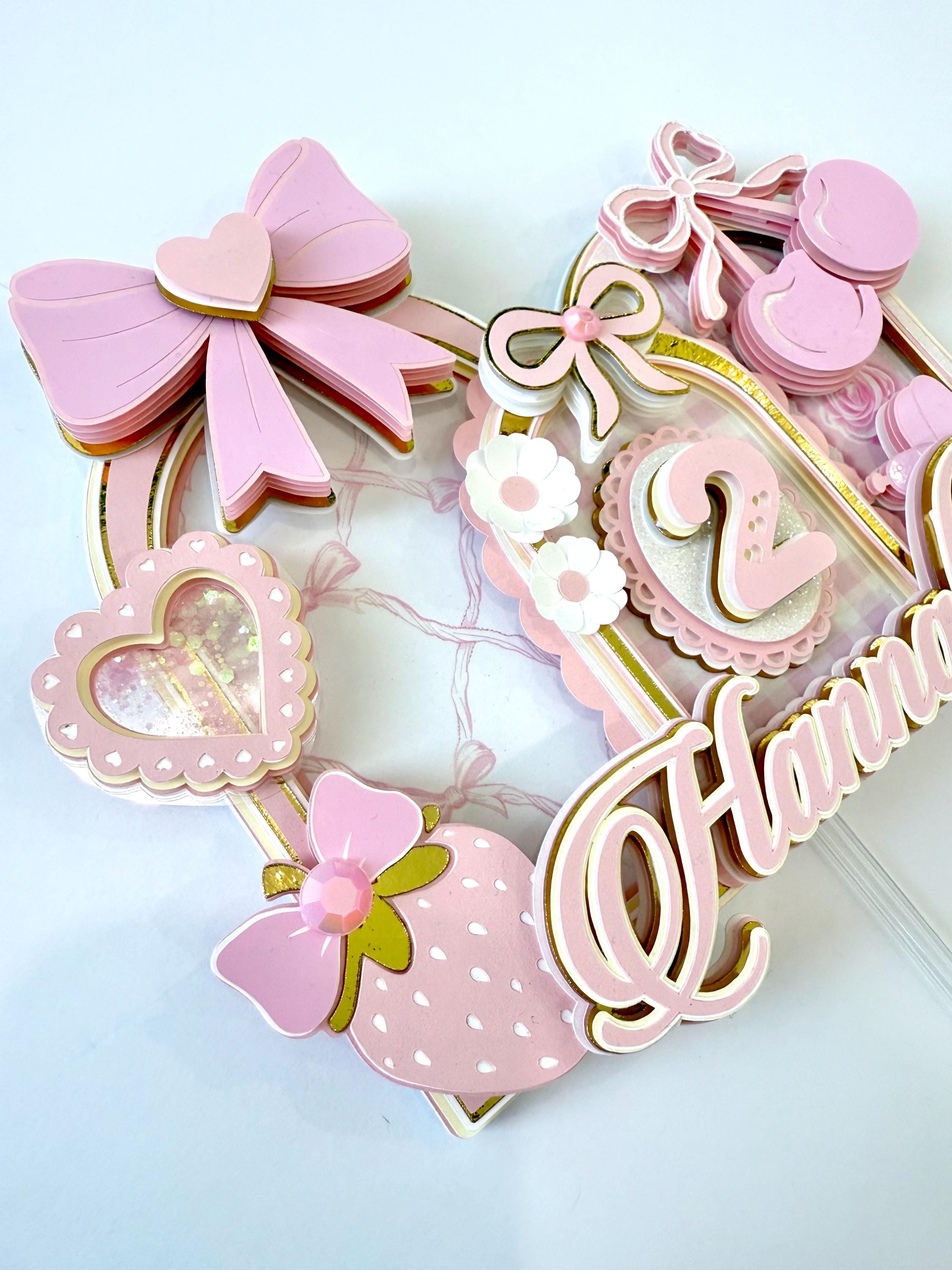 Personalized Coquette Cake Topper: Pink Bow Birthday Party Decor - Etsy