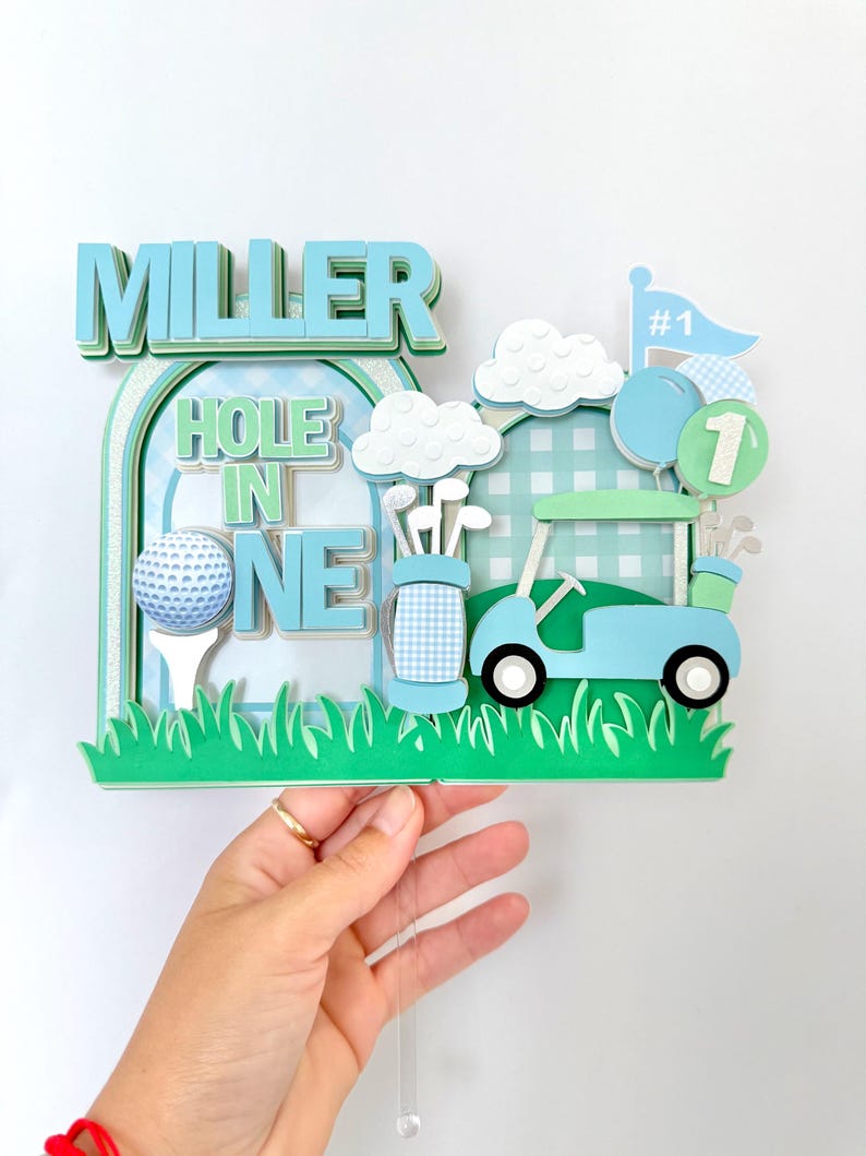 Golf Cake Topper: Hole in One, First Birthday Party Decor - Etsy