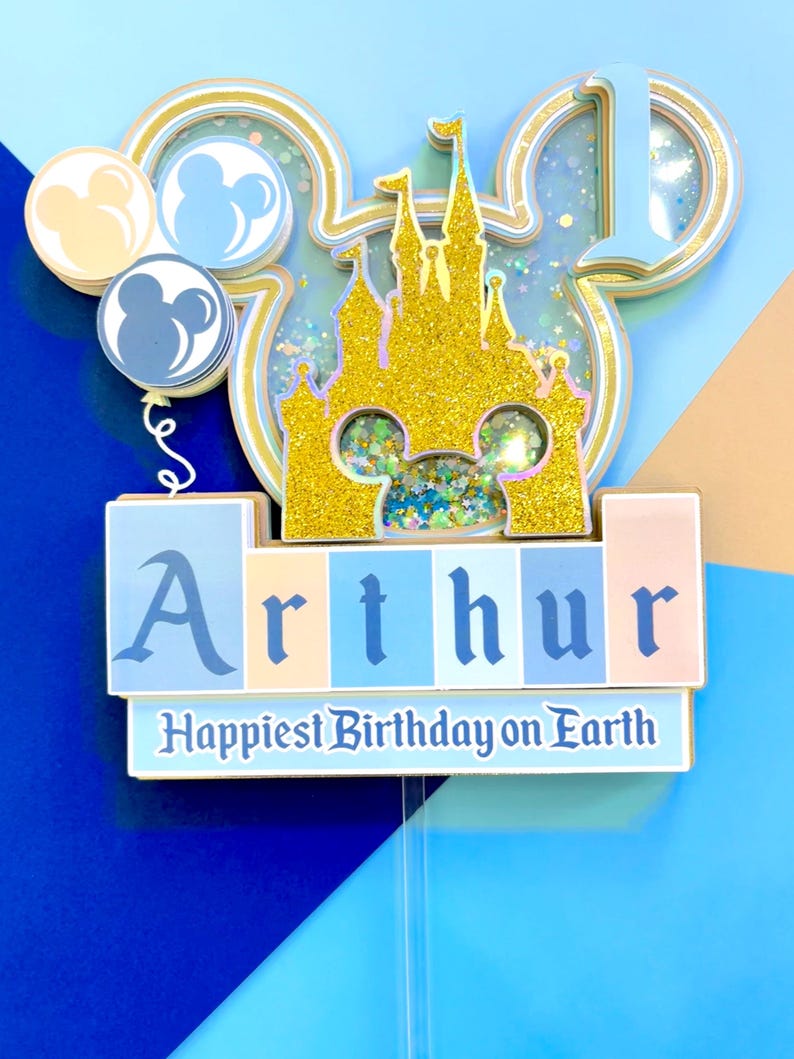Vintage Disneyland Castle Cake Topper: Personalized Birthday Party ...