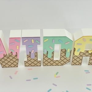 Ice Cream 3D Letters: Party Decorations, Birthday Theme - Etsy