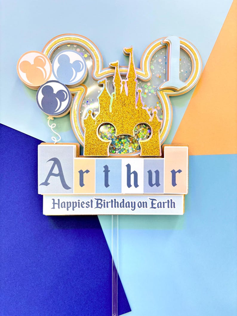Vintage Disneyland Castle Cake Topper: Personalized Birthday Party ...