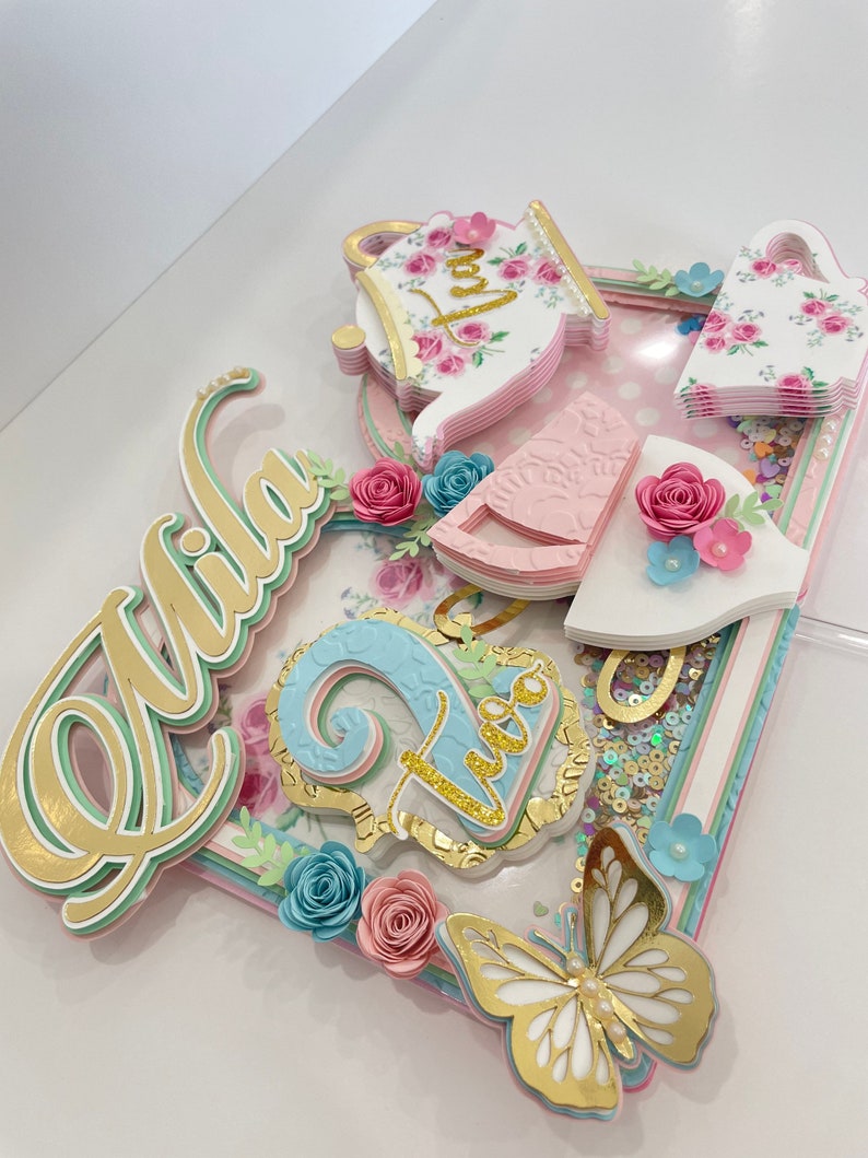Tea Party Cake Topper: Personalized Birthday Decoration - Etsy
