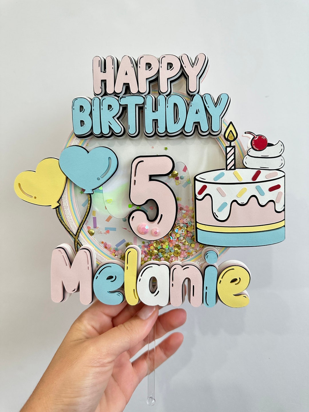 Cartoon Cake Topper,birthday Cake Topper, Shaker Cake Topper - Etsy