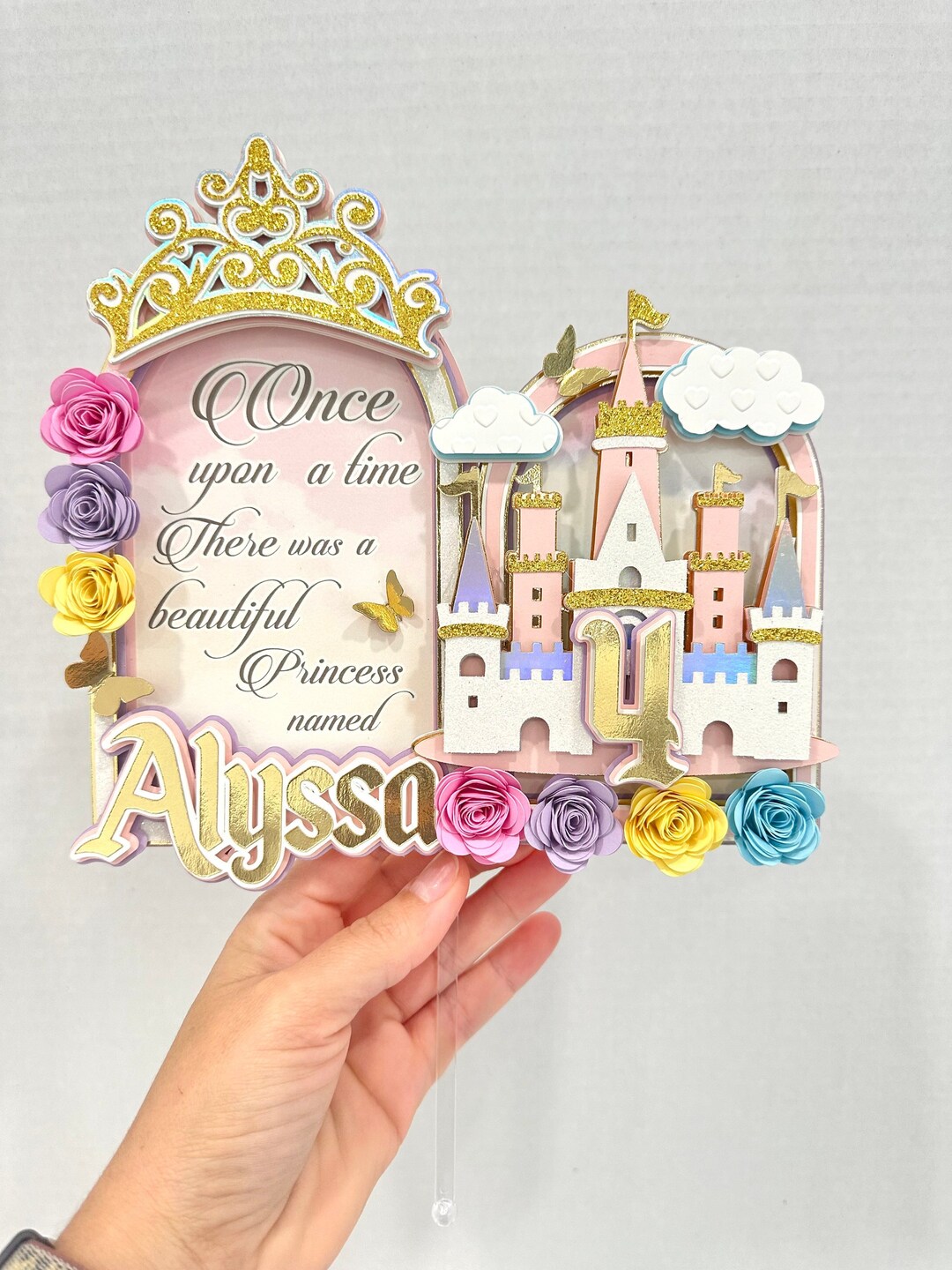 3D Princess Castle Cake Topper: Personalized Birthday Party Decor - Etsy