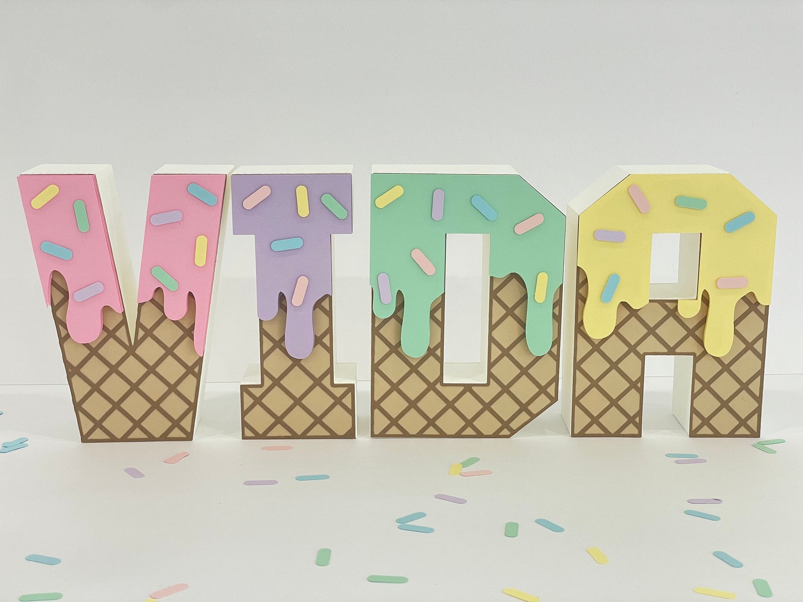 Ice Cream 3D Letters Ice Cream Letters Ice Cream Birthday - Etsy