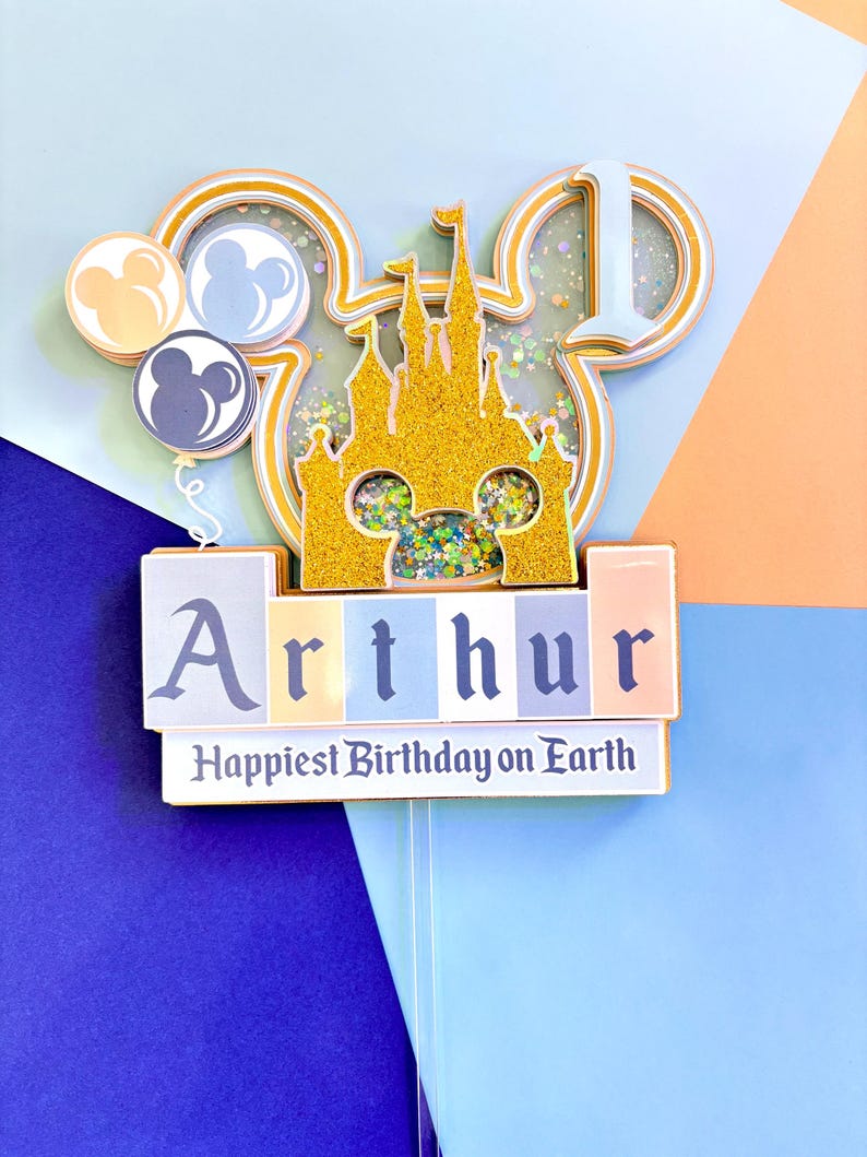Vintage Disneyland Castle Cake Topper: Personalized Birthday Party ...