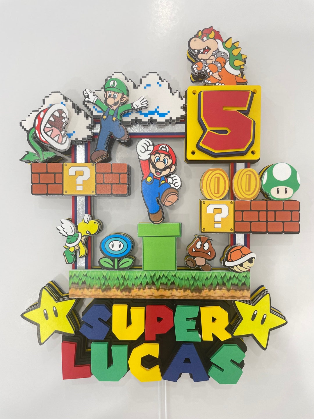 Super Mario Cake Topper, Mario Cake Topper, Super Mario Birthday Party ...