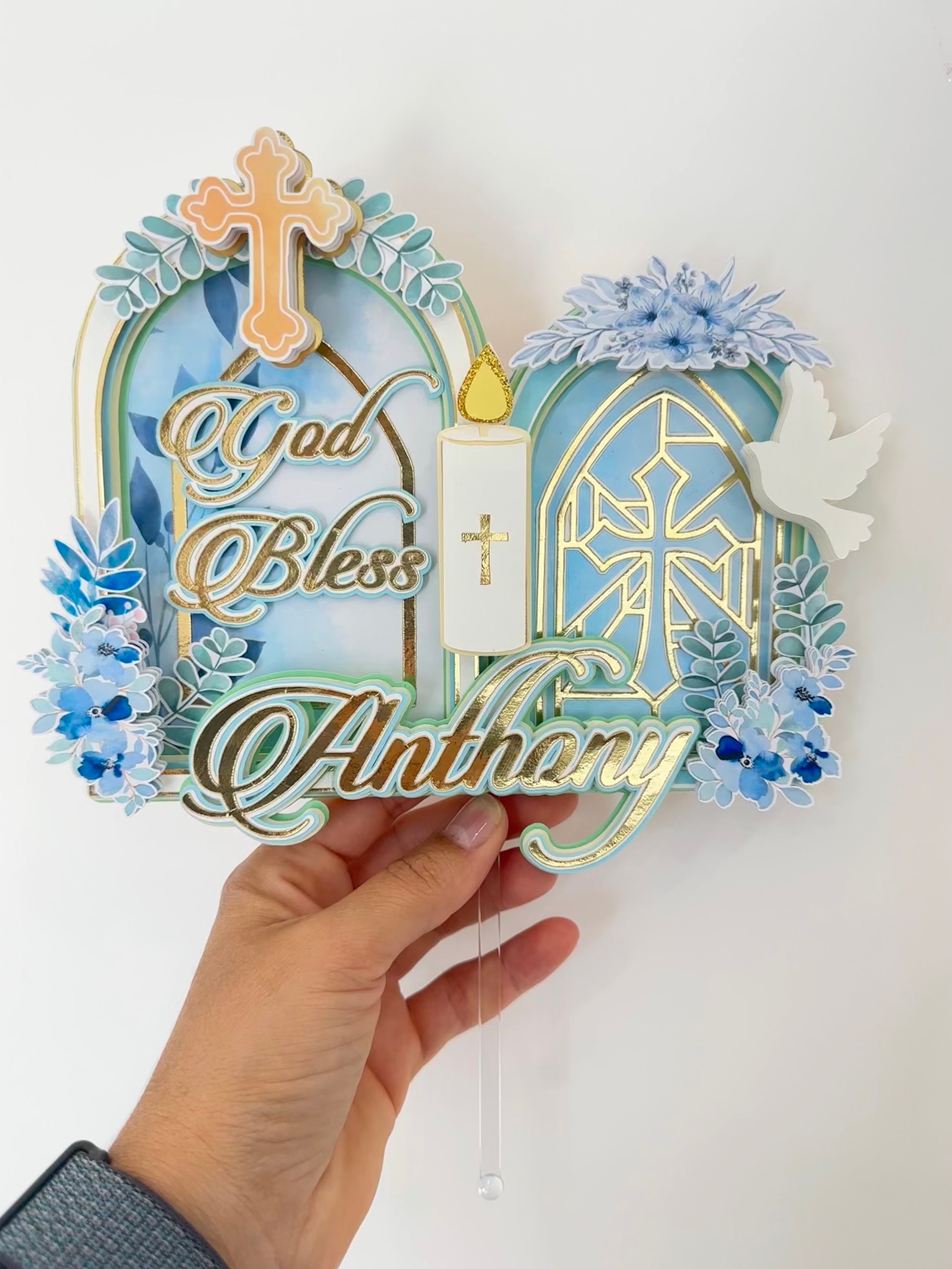 Personalized Baptism Cake Topper: 3D Printed Characters, First ...