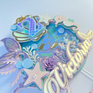 3D Mermaid Birthday Cake Topper: Personalized Party Decor - Etsy