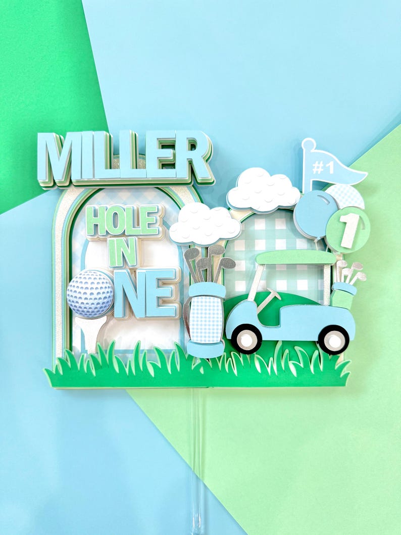 Golf Cake Topper: Hole in One, First Birthday Party Decor - Etsy