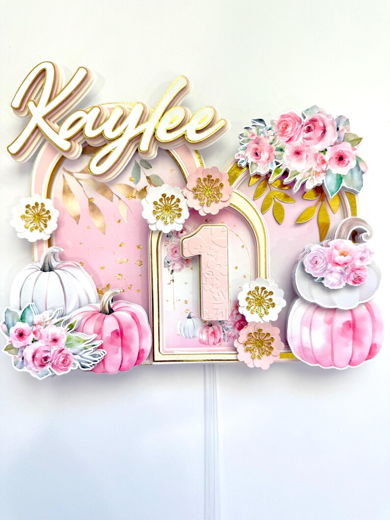 Personalized Pumpkin First Birthday Cake Topper: 3D Party Decor - Etsy