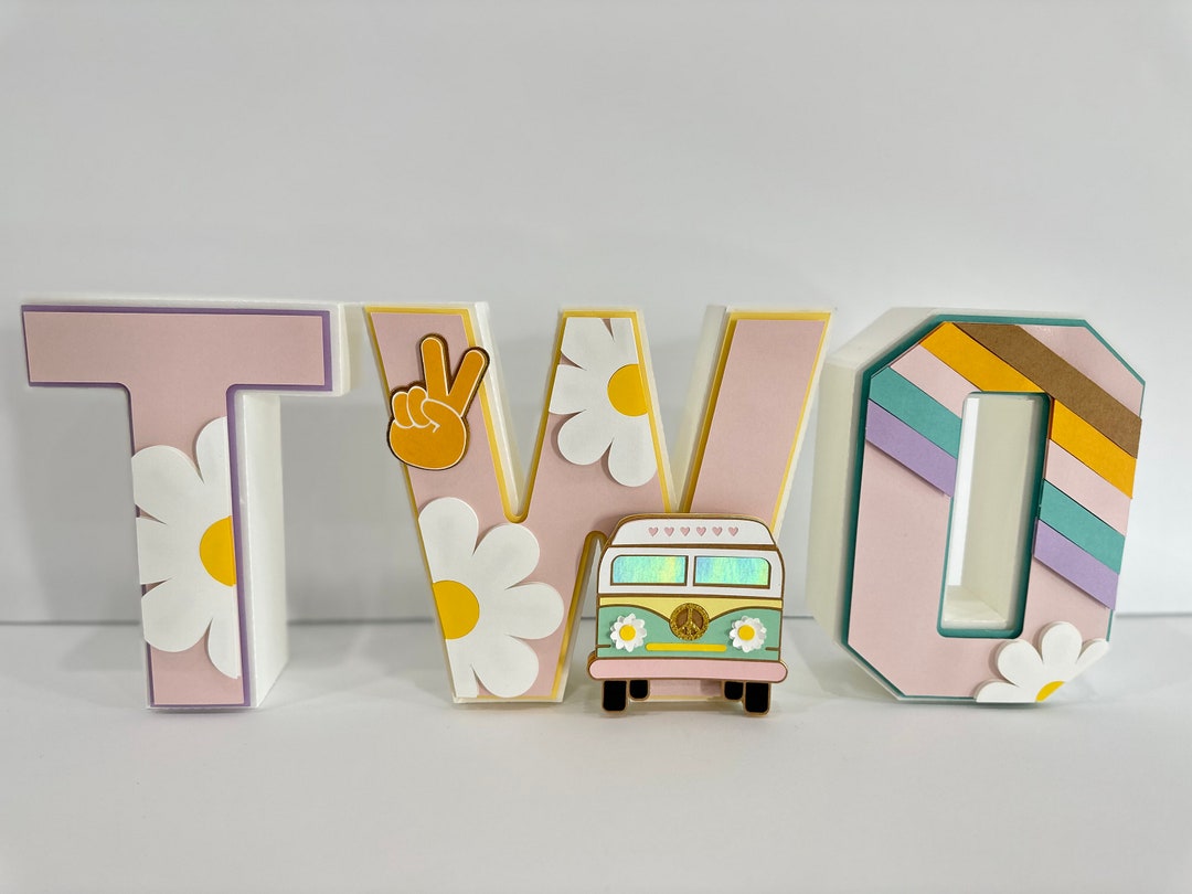 Groovy 3D Letters, Groovy Letters, Groovy Party Decoration, Groovy ...