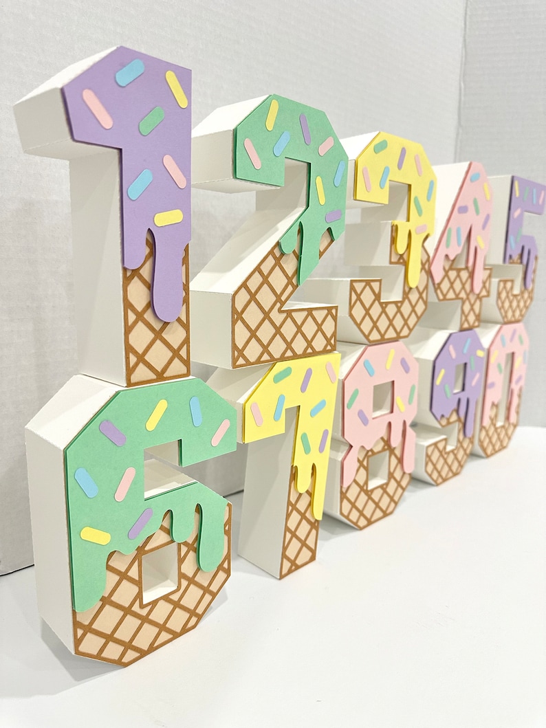Ice Cream 3D Number: Birthday Party Decoration - Etsy