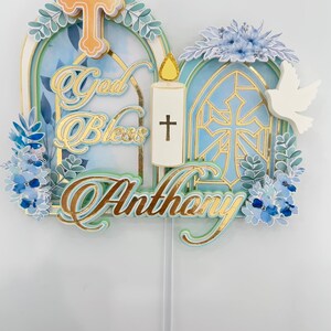 Baptism Cake Topper, First Communion Cake Topper, Baptism Boy Cake ...