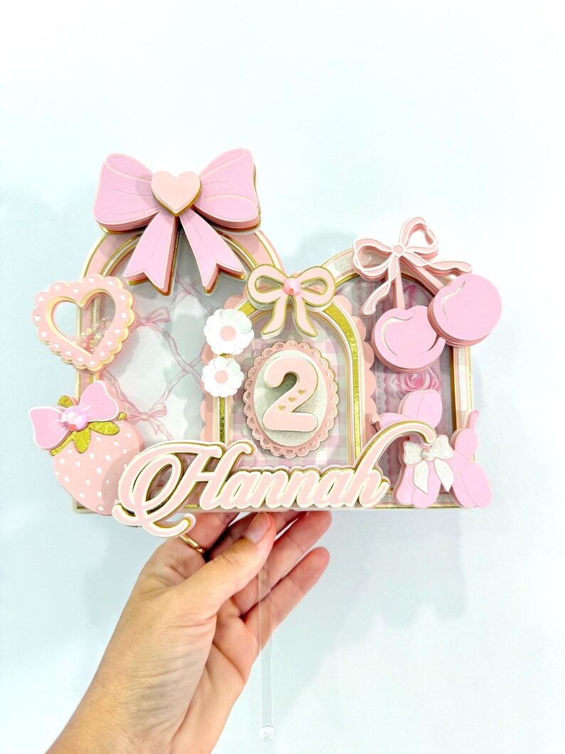Personalized Coquette Cake Topper: Pink Bow Birthday Party Decor - Etsy