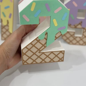 Ice Cream 3D Number: Birthday Party Decoration - Etsy