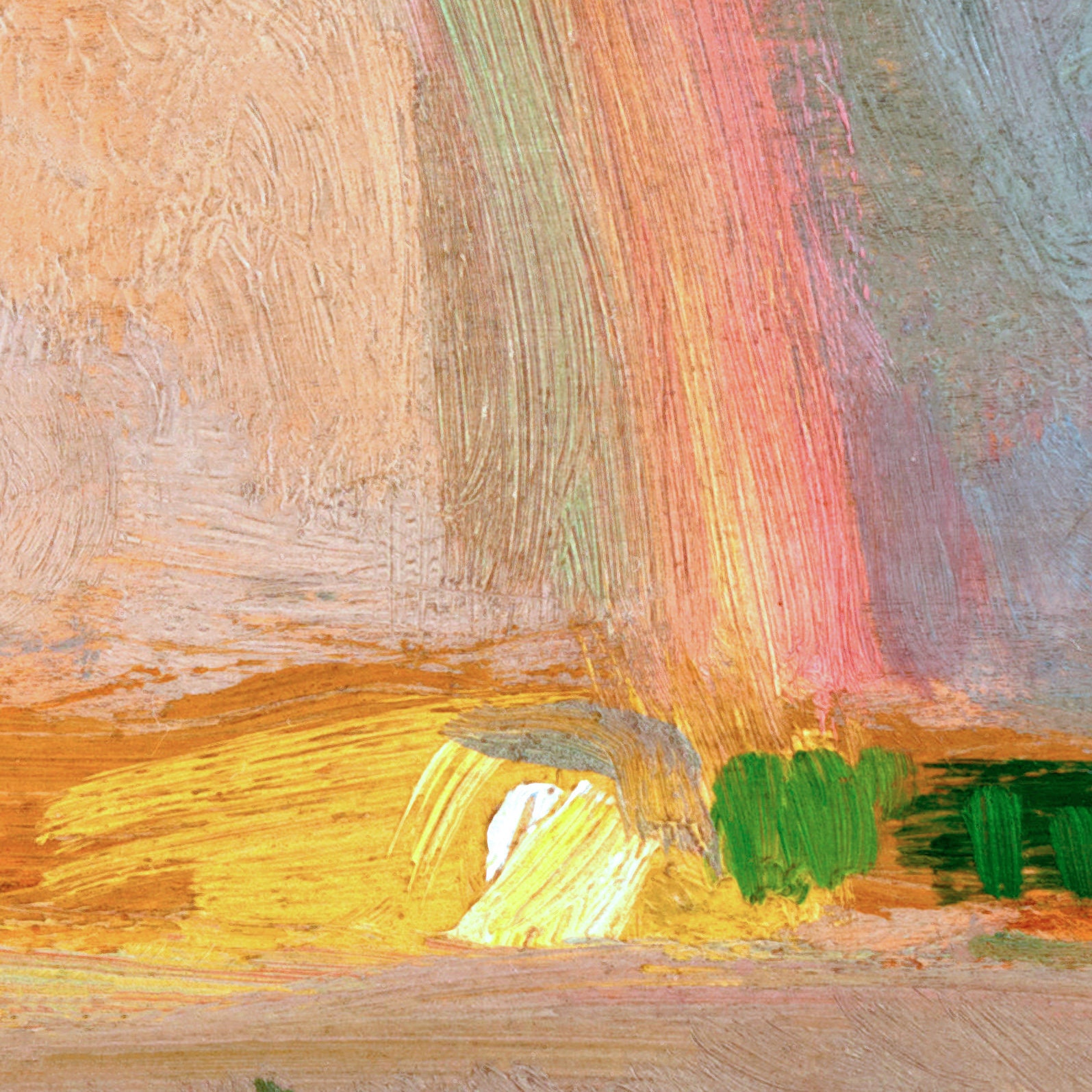 Vintage Abstract Rainbow Painting Rustic Rainbow Oil - Etsy