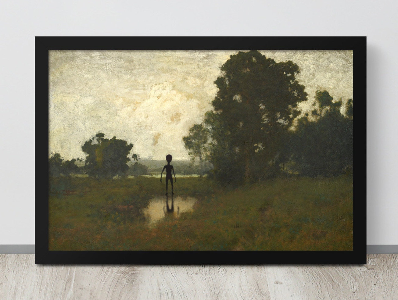 Vintage Alien Art Alien Print Altered Painting Extraterrestrial Print ...