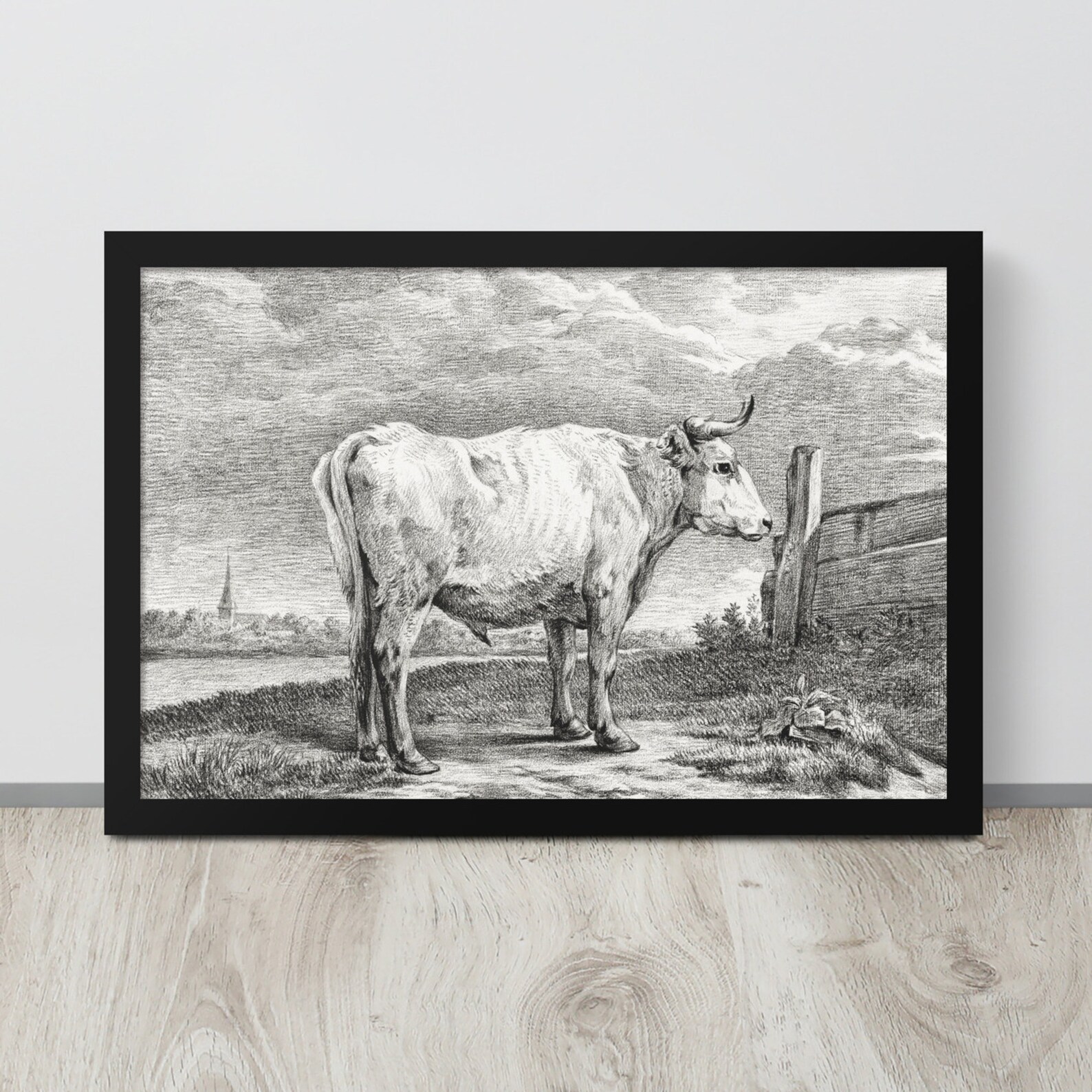 Vintage Cow Print Antique Farmhouse Drawing Cattle Wall - Etsy