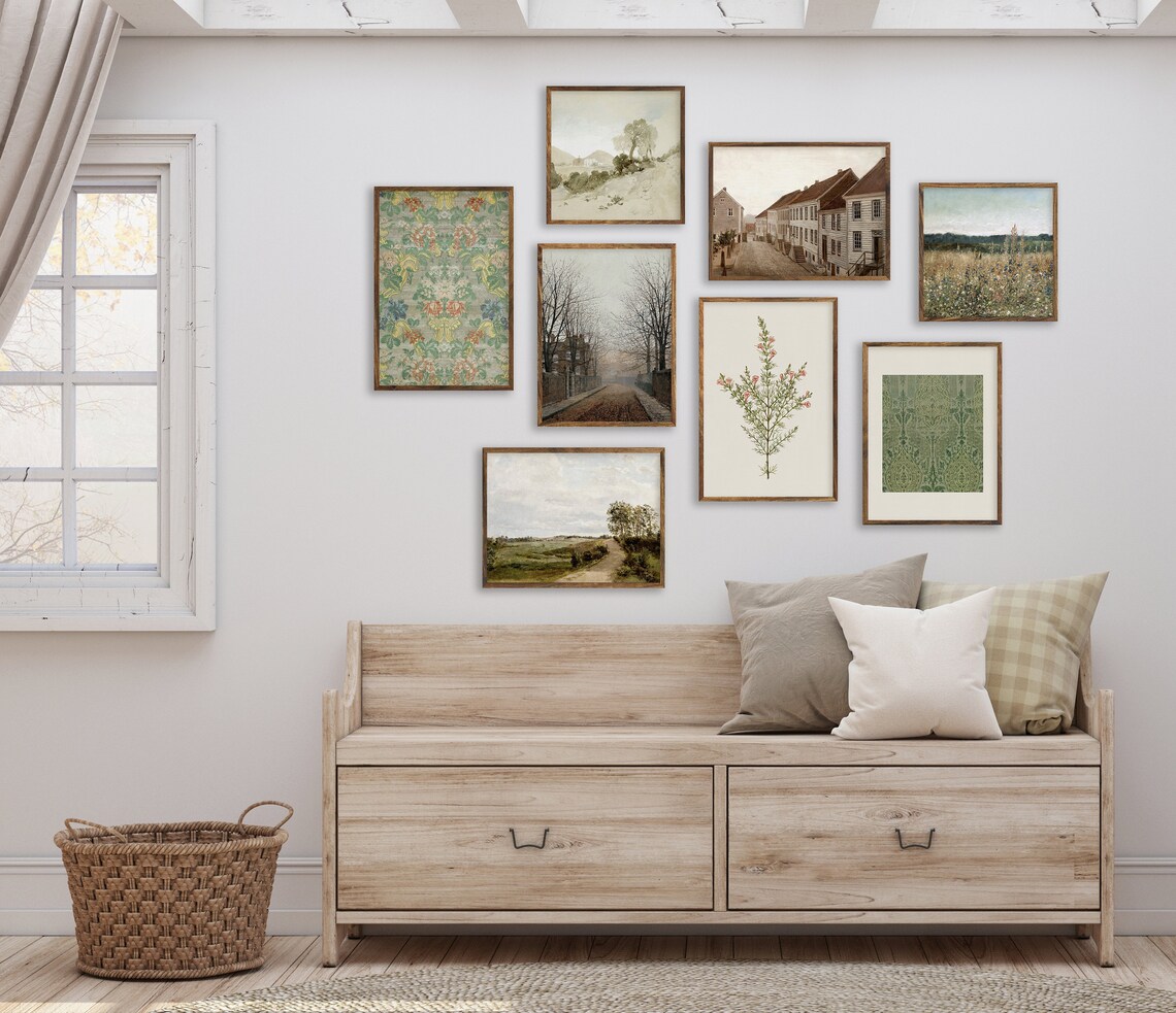 Printable Vintage Gallery Wall Art Set Warm Gallery Wall - Etsy