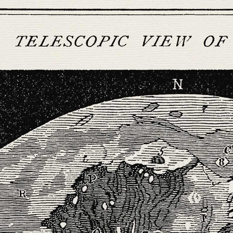 Vintage Moon Map Antique Moon Print Vintage Lunar Map of - Etsy