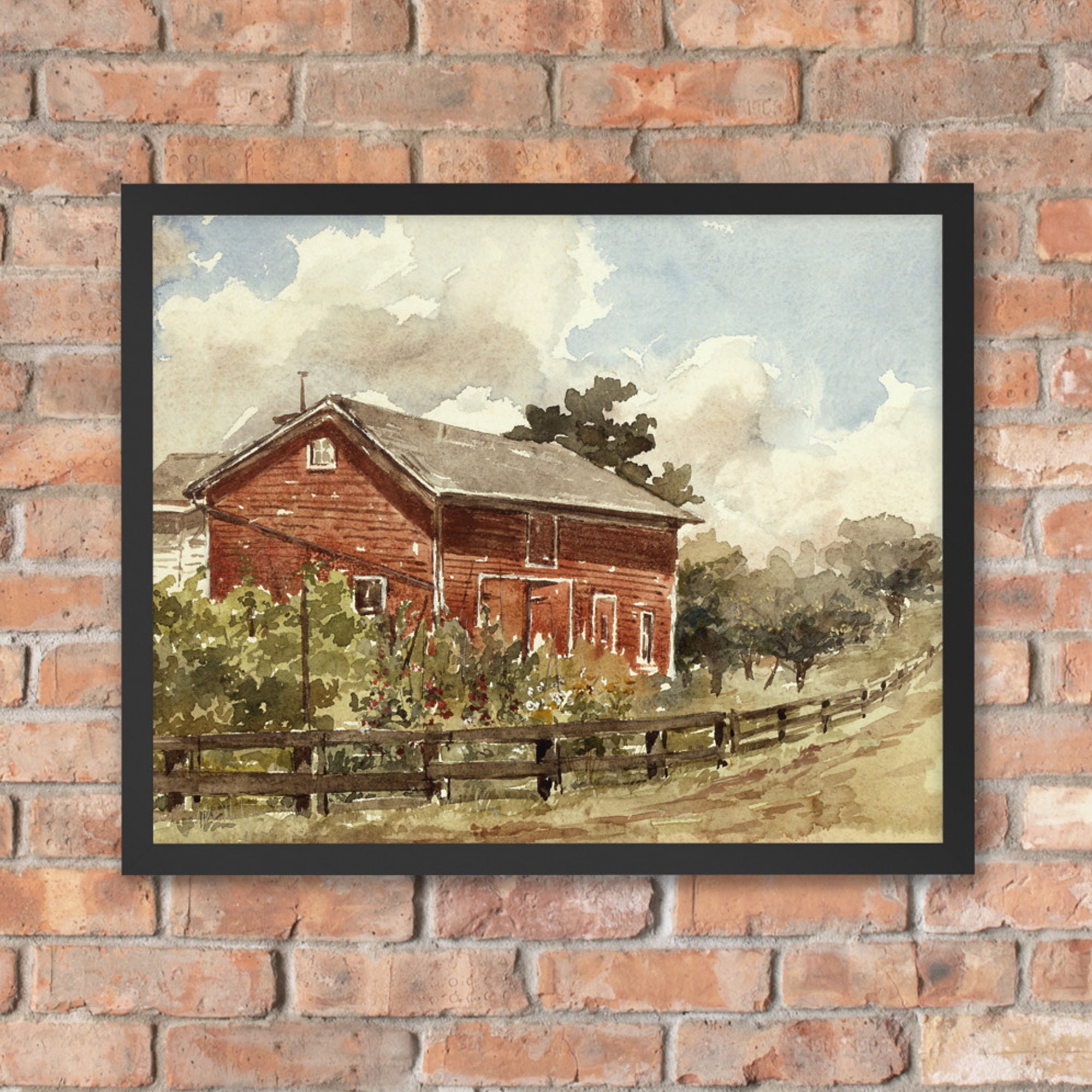 Old Barn Print Red Barn Print Rustic Barn Painting Farmhouse Decor Barn ...