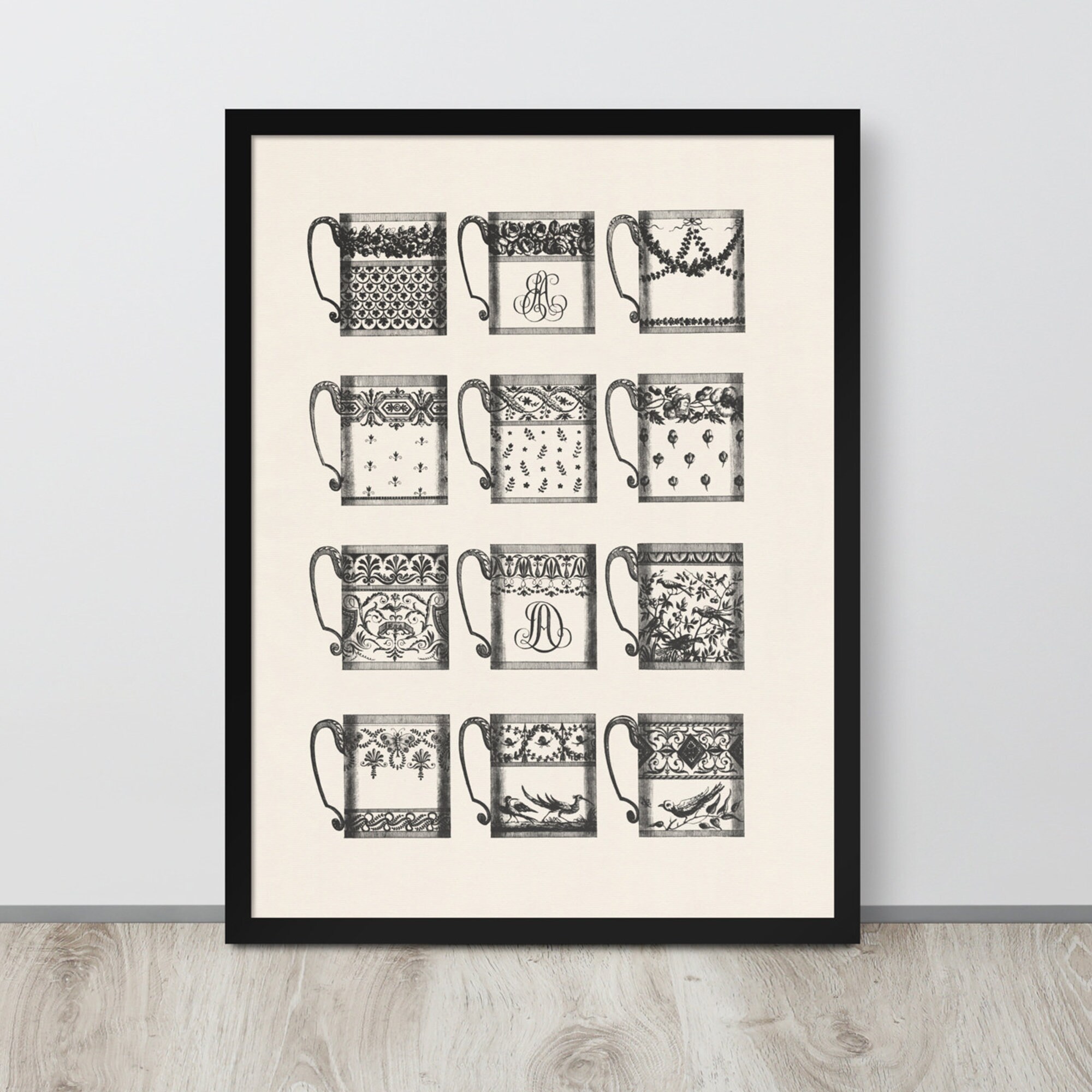 Vintage Teacup Print Teacup Poster Tea Wall Art Kitchen Art Print ...