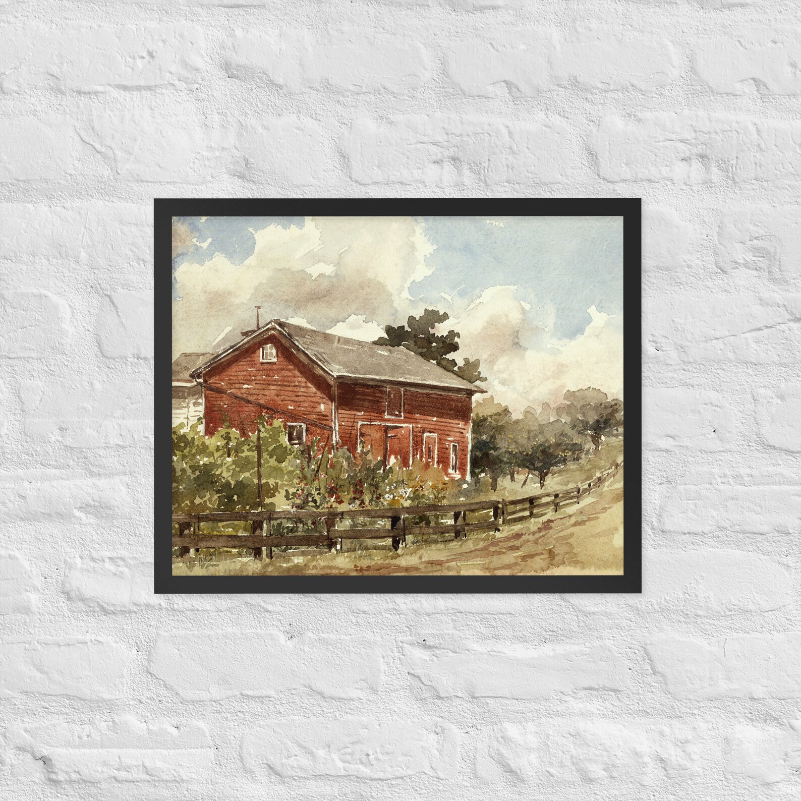 Old Barn Print Red Barn Print Rustic Barn Painting | Etsy
