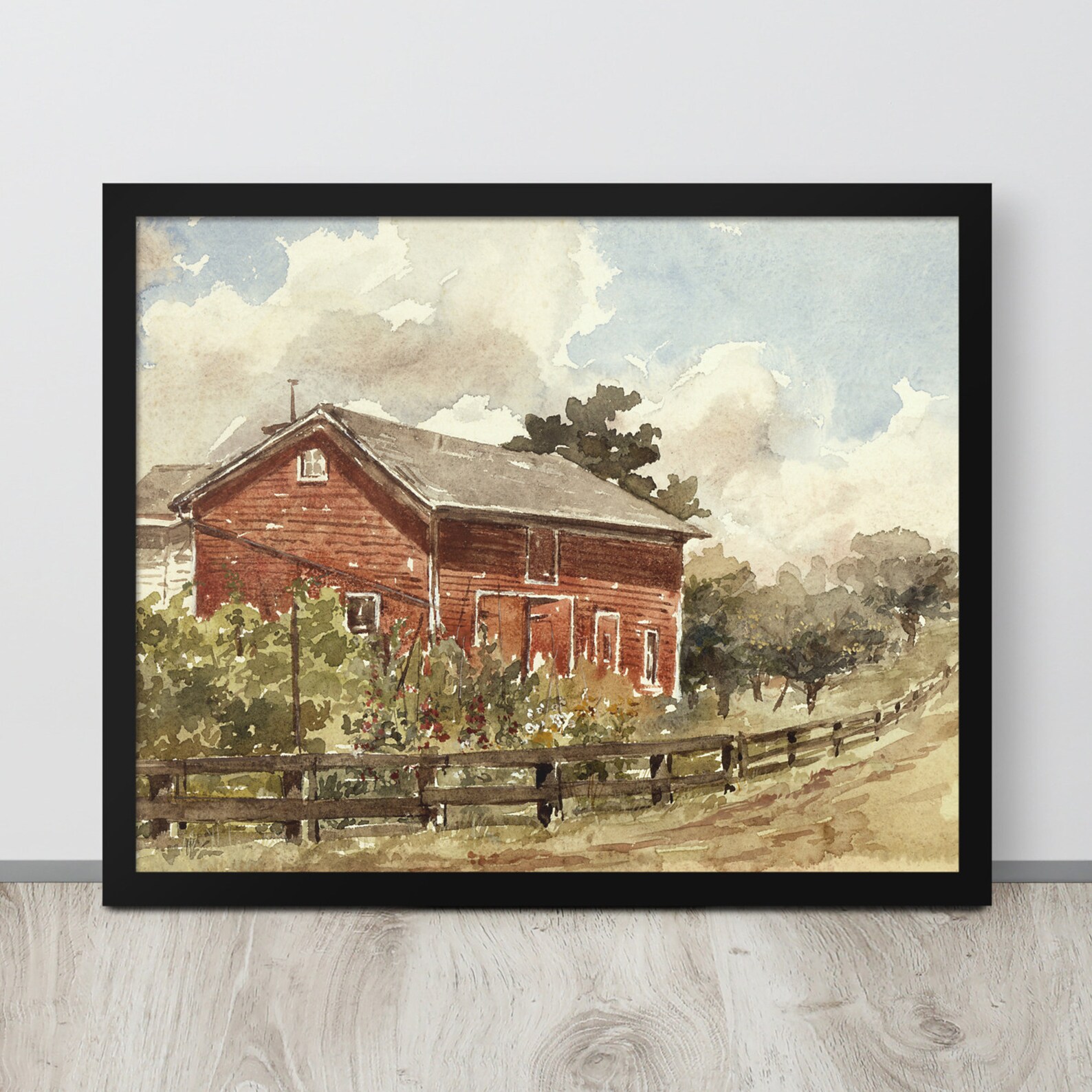 Old Barn Print Red Barn Print Rustic Barn Painting Farmhouse Decor Barn ...