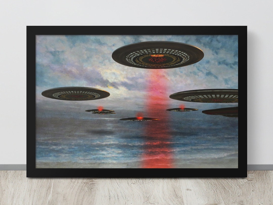 UFO Oil Painting | Thrift Store Art | Altered Oil Painting | Vintage ...