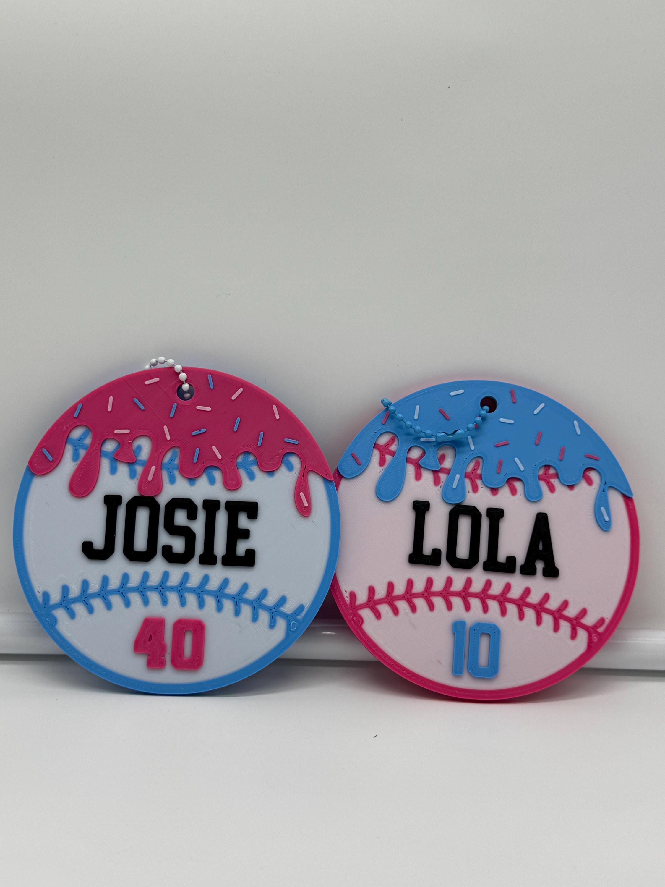 Custom Softball Name Tag Keychain Drip - Etsy
