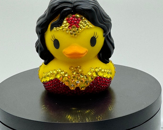 Custom Rubber Ducks Decorated With Rhinestones Bling Superhero Woman - Etsy
