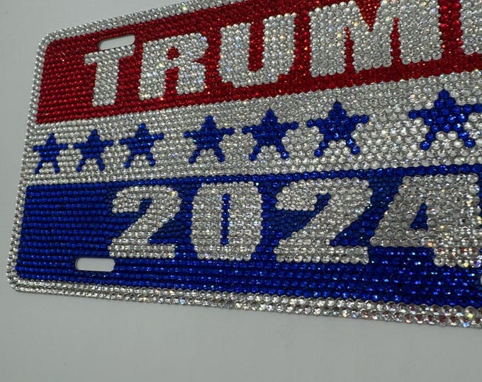 DJT Trump 2024 Vanity License Plate Bling Rhinestone - Etsy