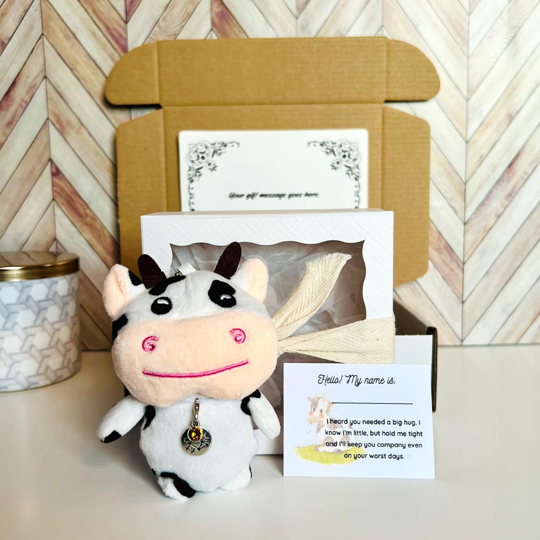 Pocket Hug Kawaii Cow Comfort Care Package Plushie, Sending Hugs ...