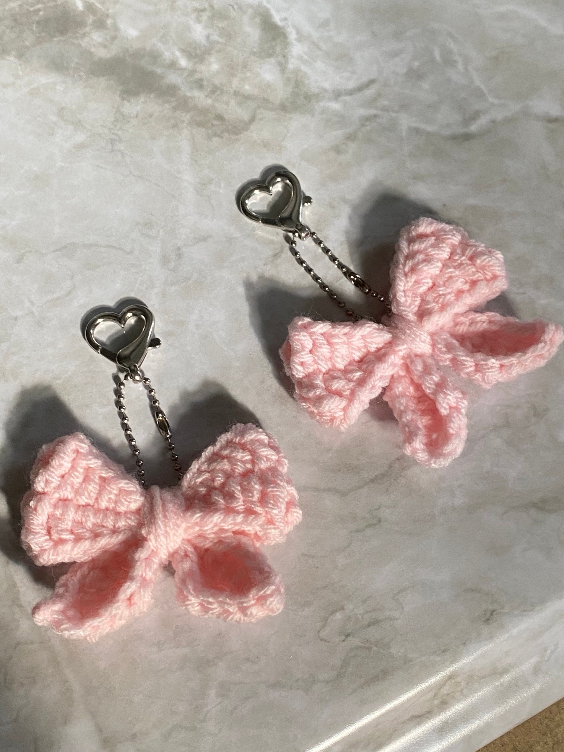 Crochet Coquette Bow Keychain (handmade) Bag Charm - Etsy