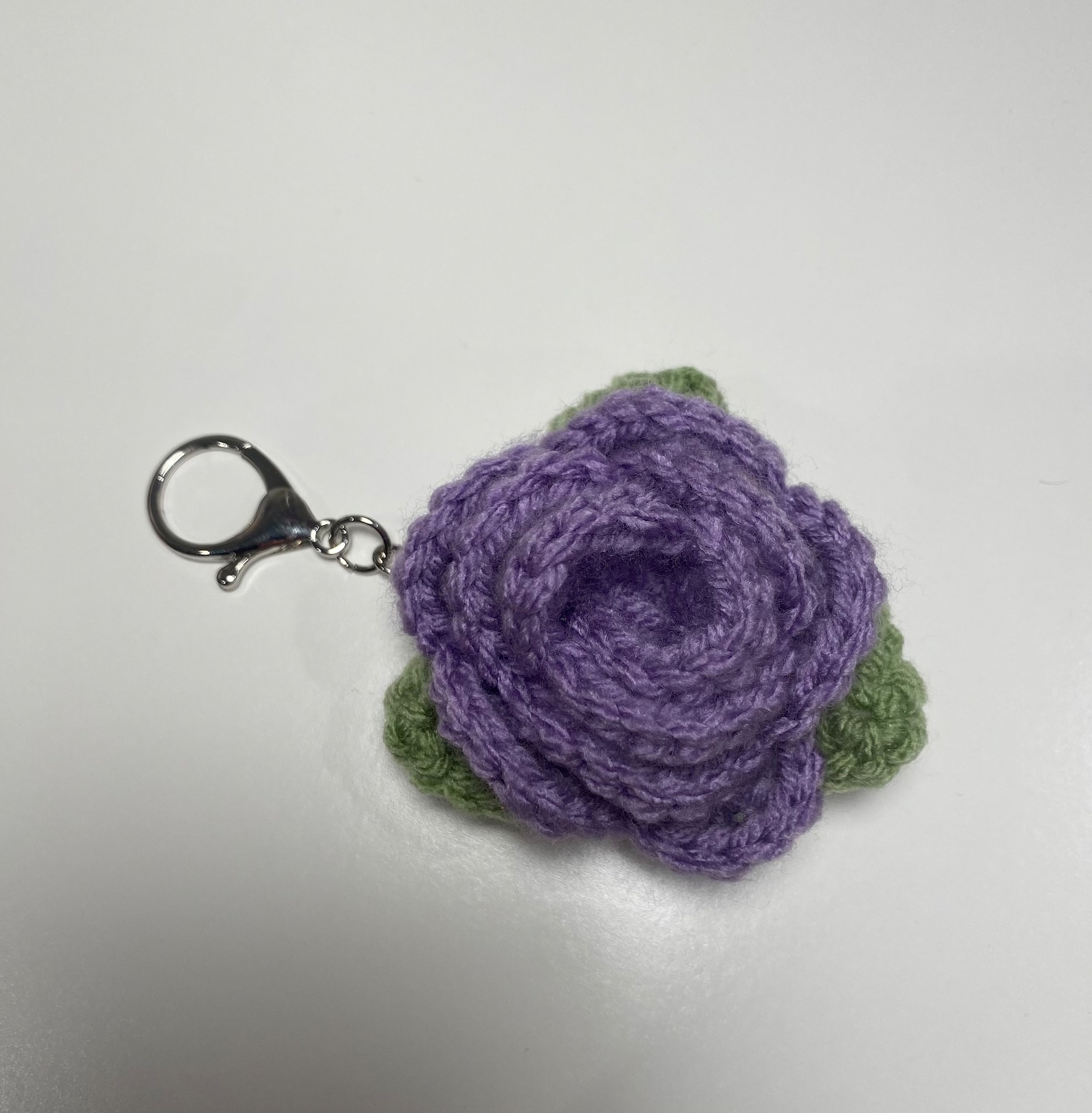 Handmade Crochet Rose Keychain: Floral Bag Charm - Etsy