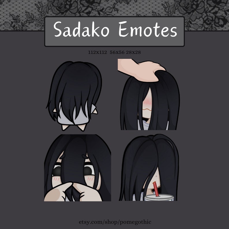 Cute Sadako Chibi Anime Twitch Emotes | Onryo Dead by Daylight (DBD) - Etsy