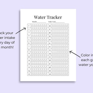 Water Intake Tracker, Water Tracker Printable, Water Intake, Water ...