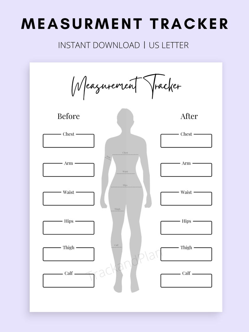 Measurement Tracker, Weight Loss Tracker, Weight Loss Chart Printable ...