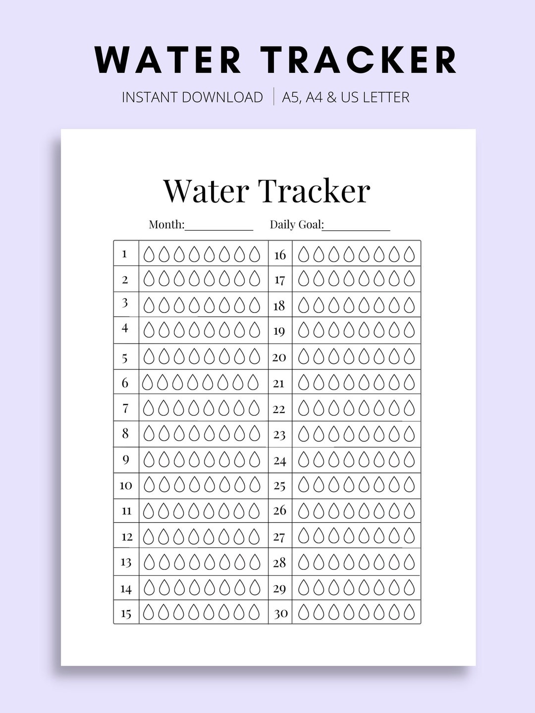 Water Intake Tracker, Water Tracker Printable, Water Intake, Water ...