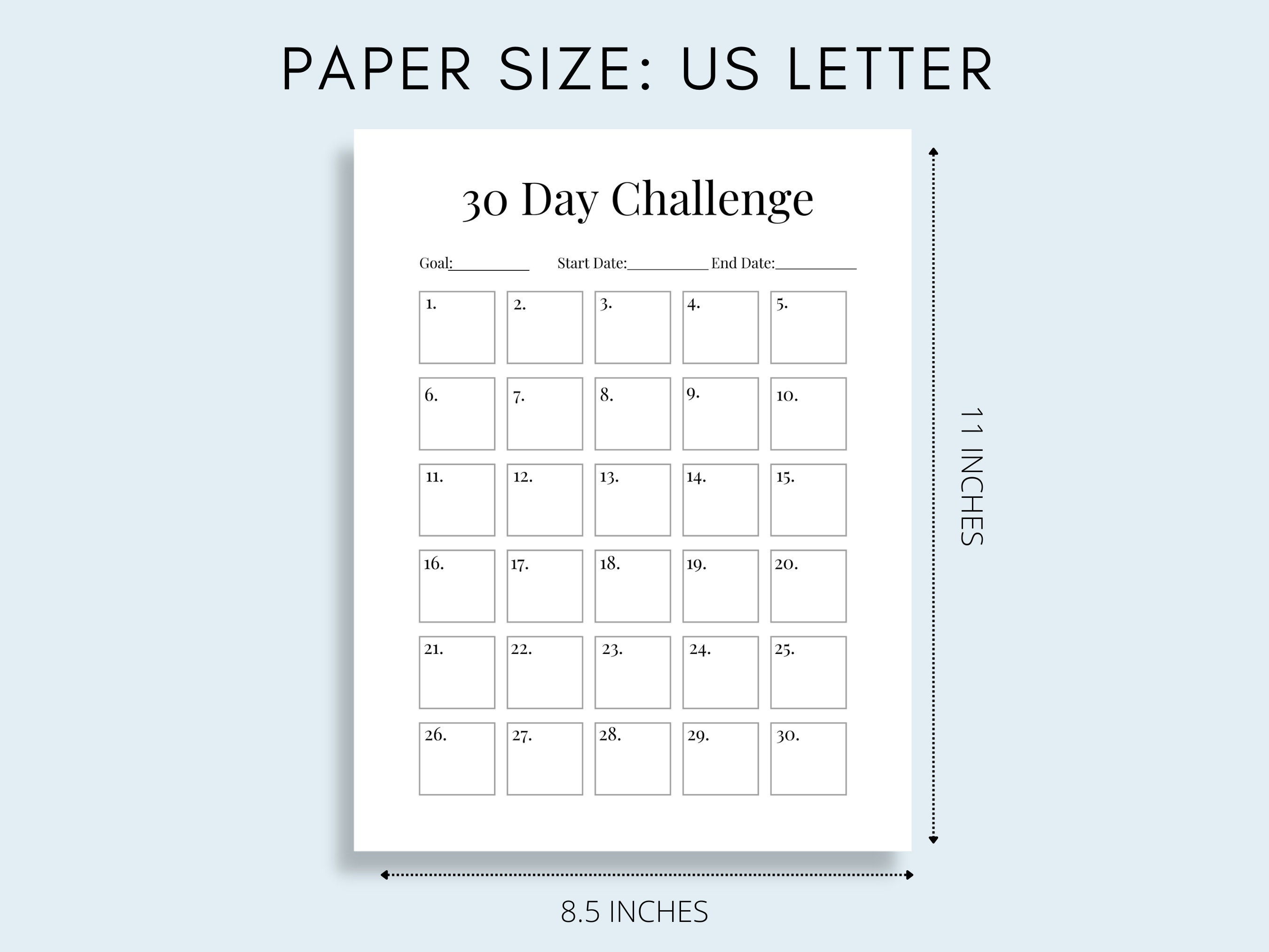 30 Day Challenge Printable, Monthly Habit Tracker, Habit Tracker ...
