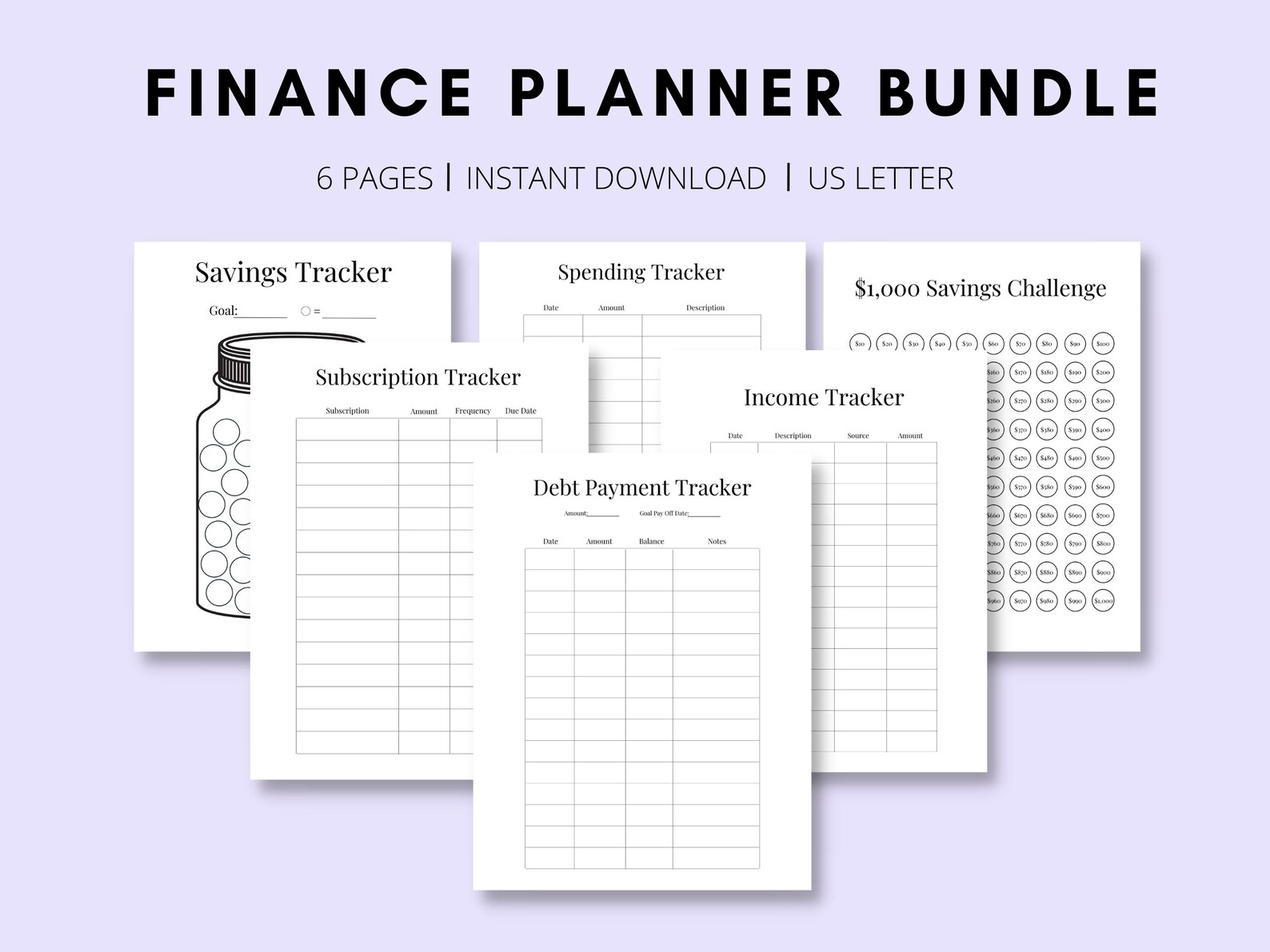 Finance Planner, Debt Tracker Printable, Budget Planner Printable ...