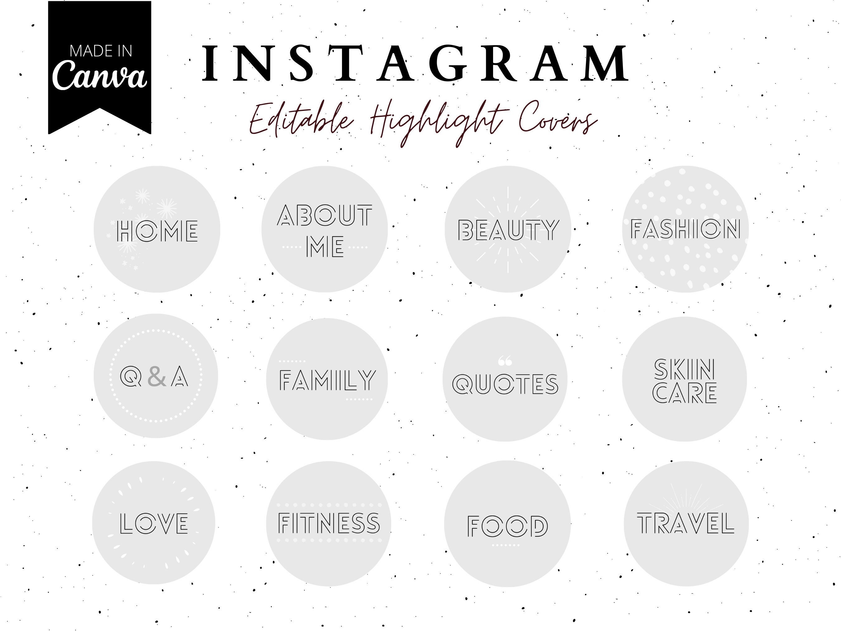 EDITABLE Minimalist Instagram Highlight Covers, Neutral Highlight ...