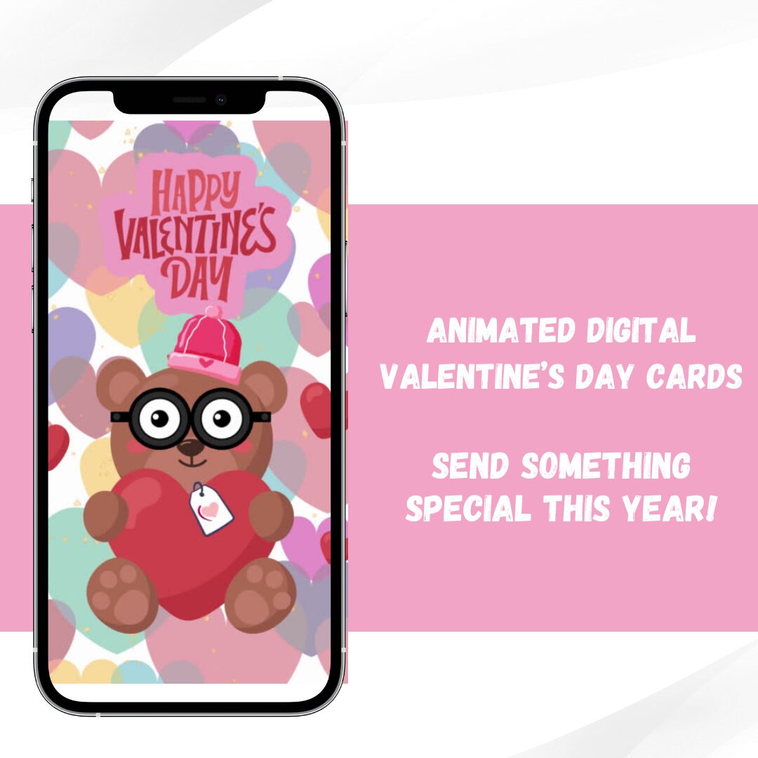 Valentine's Day Teddie Valentine's Day Animated Digital Card Simply ...