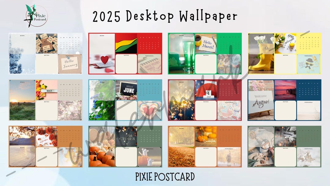 2025 Desktop Wallpaper Pixie Postcard - Etsy